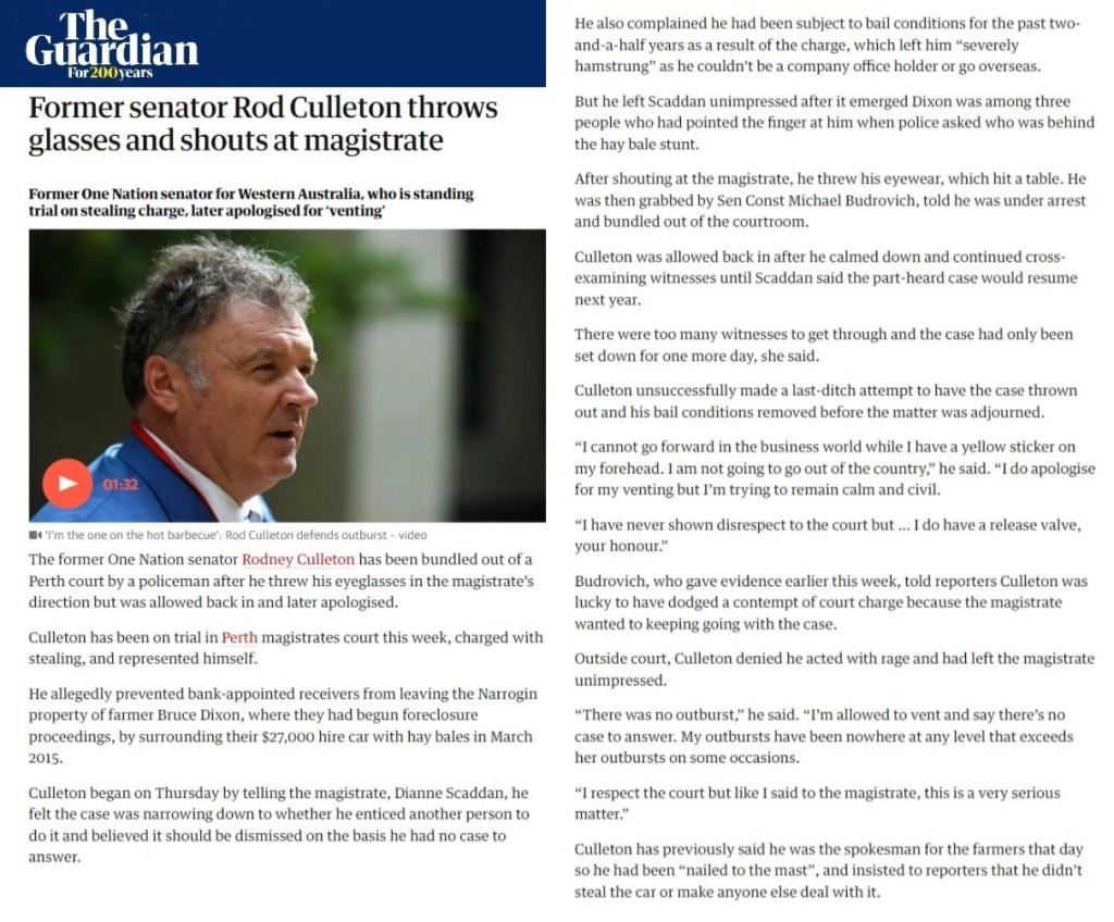 More Rodney Culleton cases - Freeman Delusion